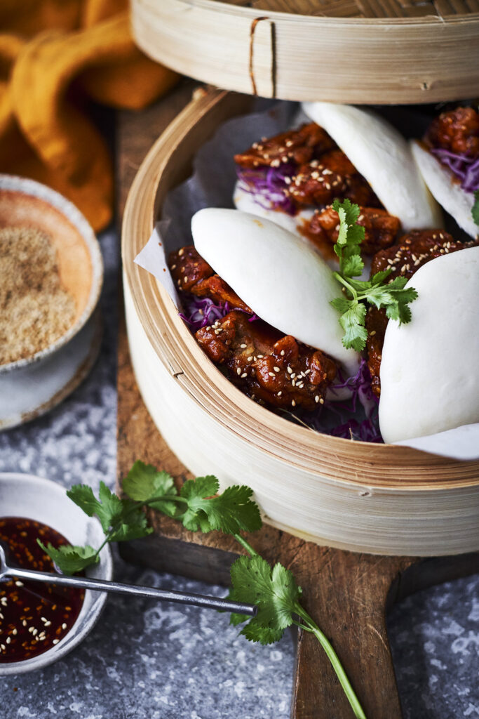 Bao Buns with Korean Fried Chicken - Elemental Cooking School by Sachie